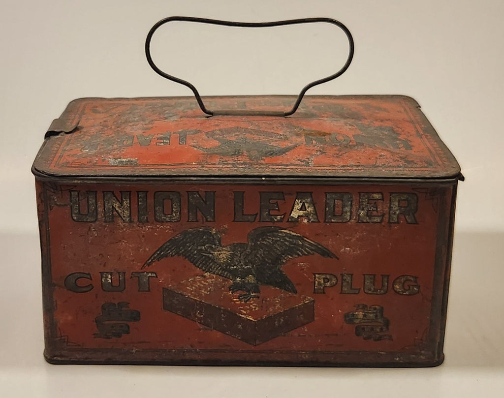 Antique Union Leader Cut Plug Tobacco For Smoking or Chewing Tin Metal ...