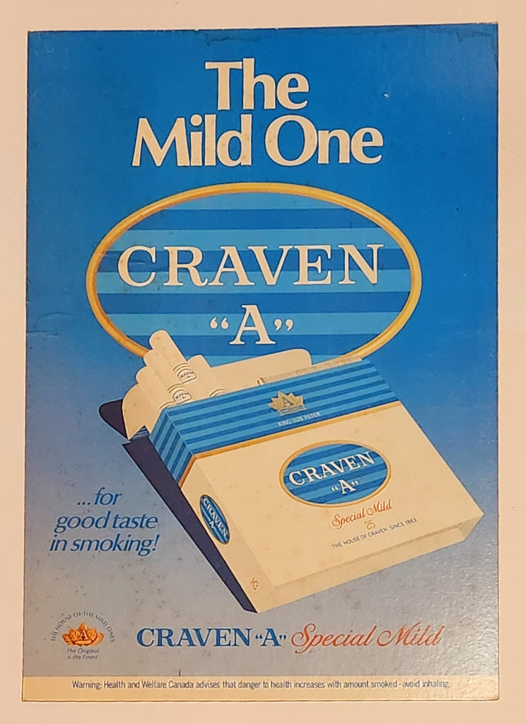 Rare Vintage Craven "A" Special Mild Cardboard Store Advertising Sign ...