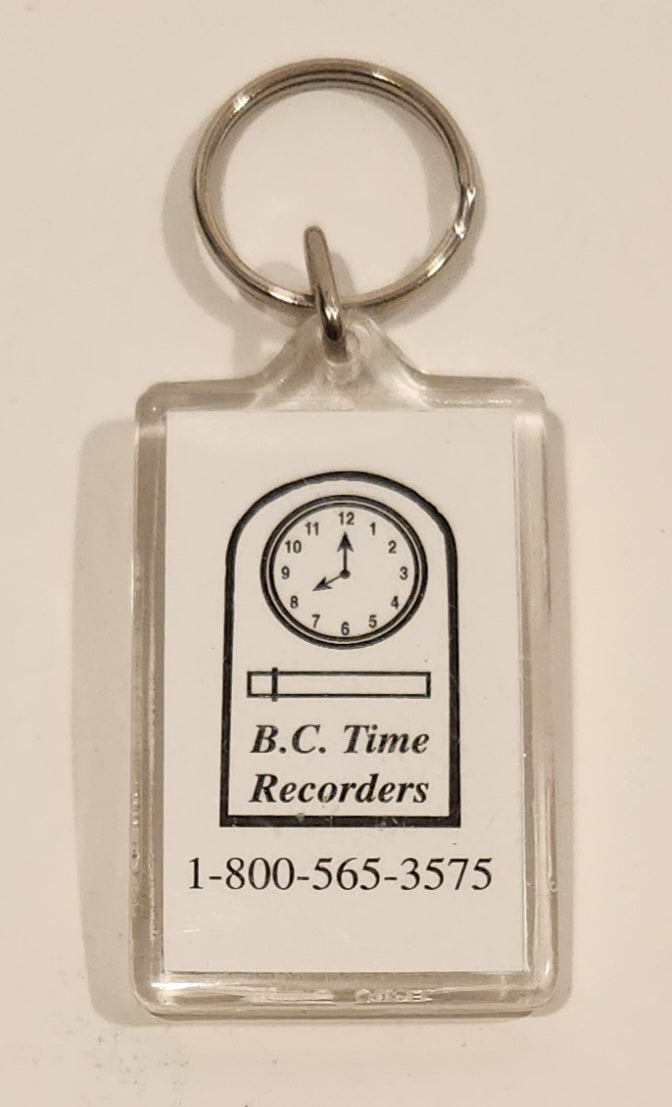 B.C. Time Recorders Acrylic Fob Keychain Ring – Treasure Valley ...