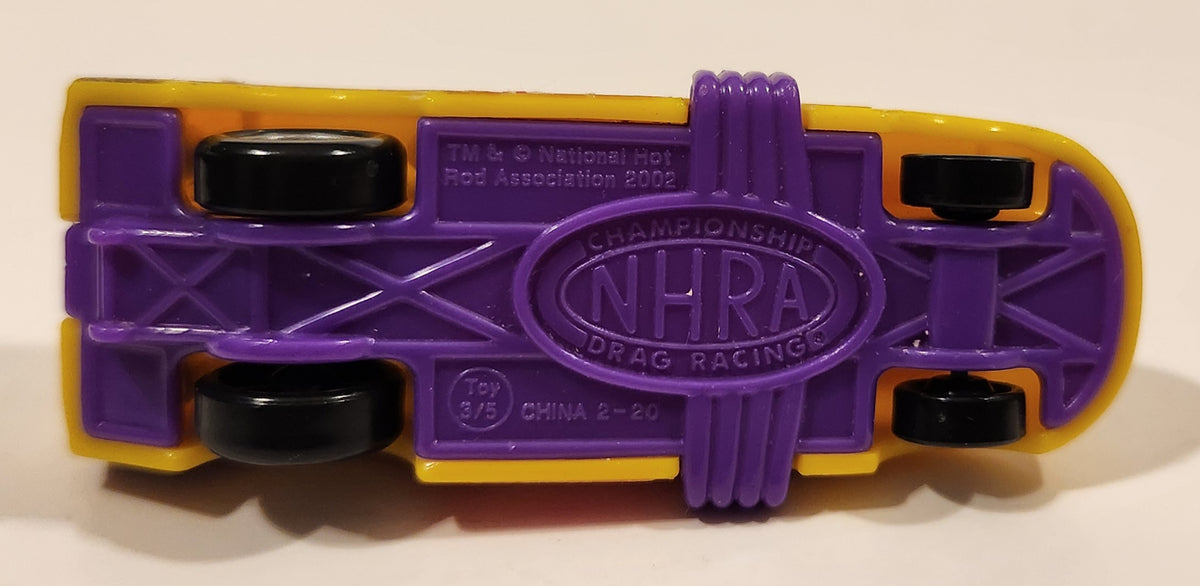 2002 Wendy's NHRA Funny Car Dragster Yellow Plastic Die Cast Toy Car V ...