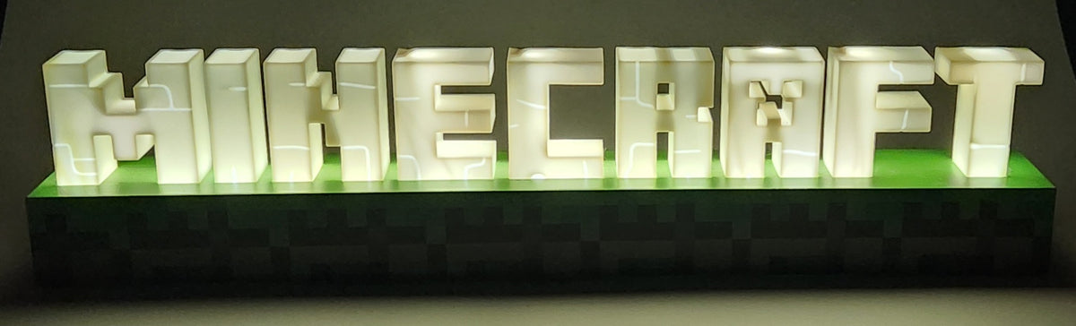 2021 Mojang Paladone Minecraft Logo Block Letters Light Up Desktop Dis ...