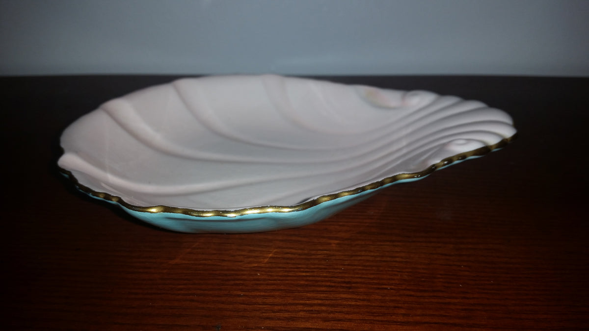Vintage Carlton Ware Pink Turquoise Scalloped Shell Candy Dish Gold Gi ...