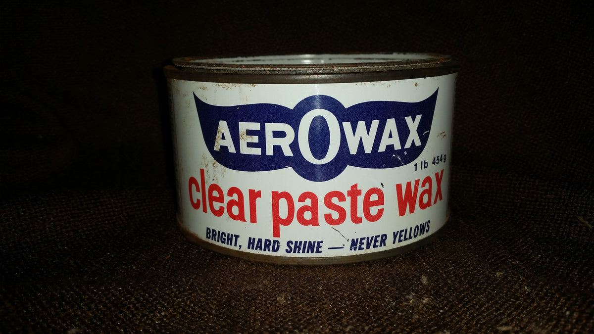 Vintage 1950s AerOwax Clear Paste Wax 1lb 454g Full Tin Container Engl ...