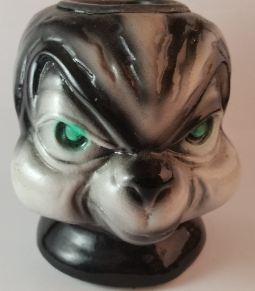 Vintage Green Eyed Evil Skunk Head Candle Holder – Treasure Valley ...
