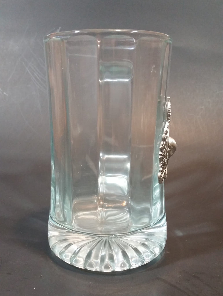 Vintage Clear Glass RCMP Royal Canadian Mounted Police Pewter Crest Be ...