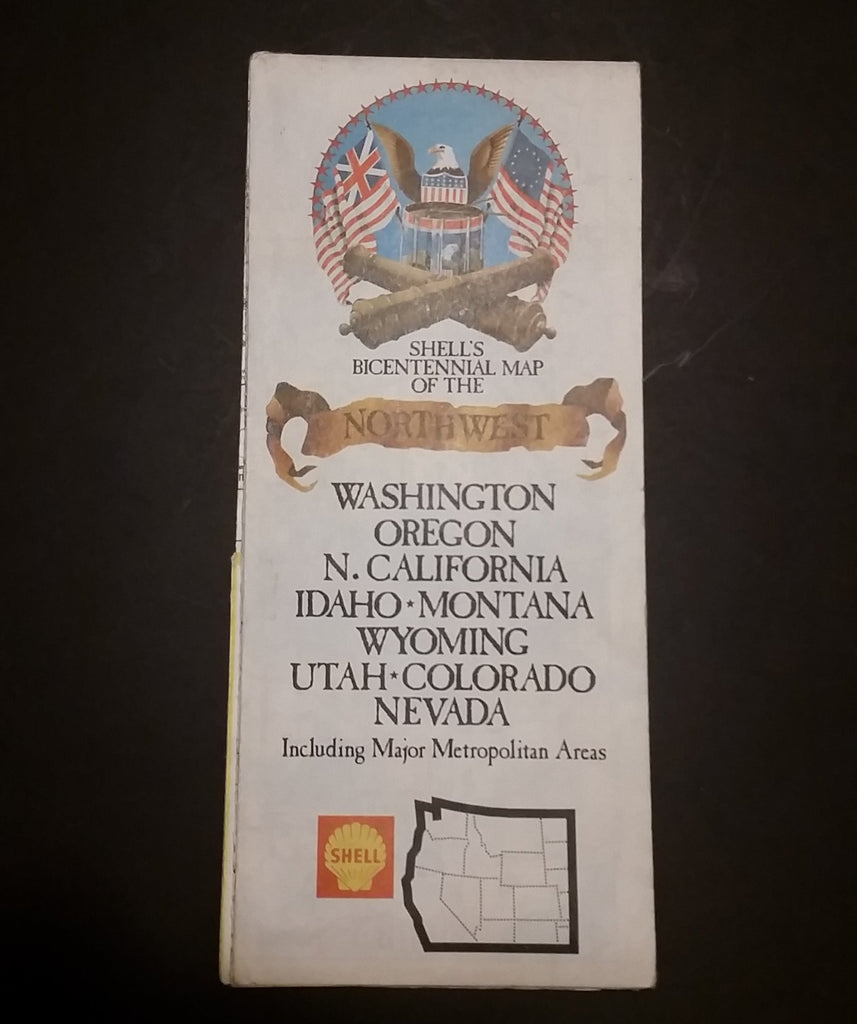 1976 Shell's Bicentennial Map of the Northwest Washington, Oregon N. C ...