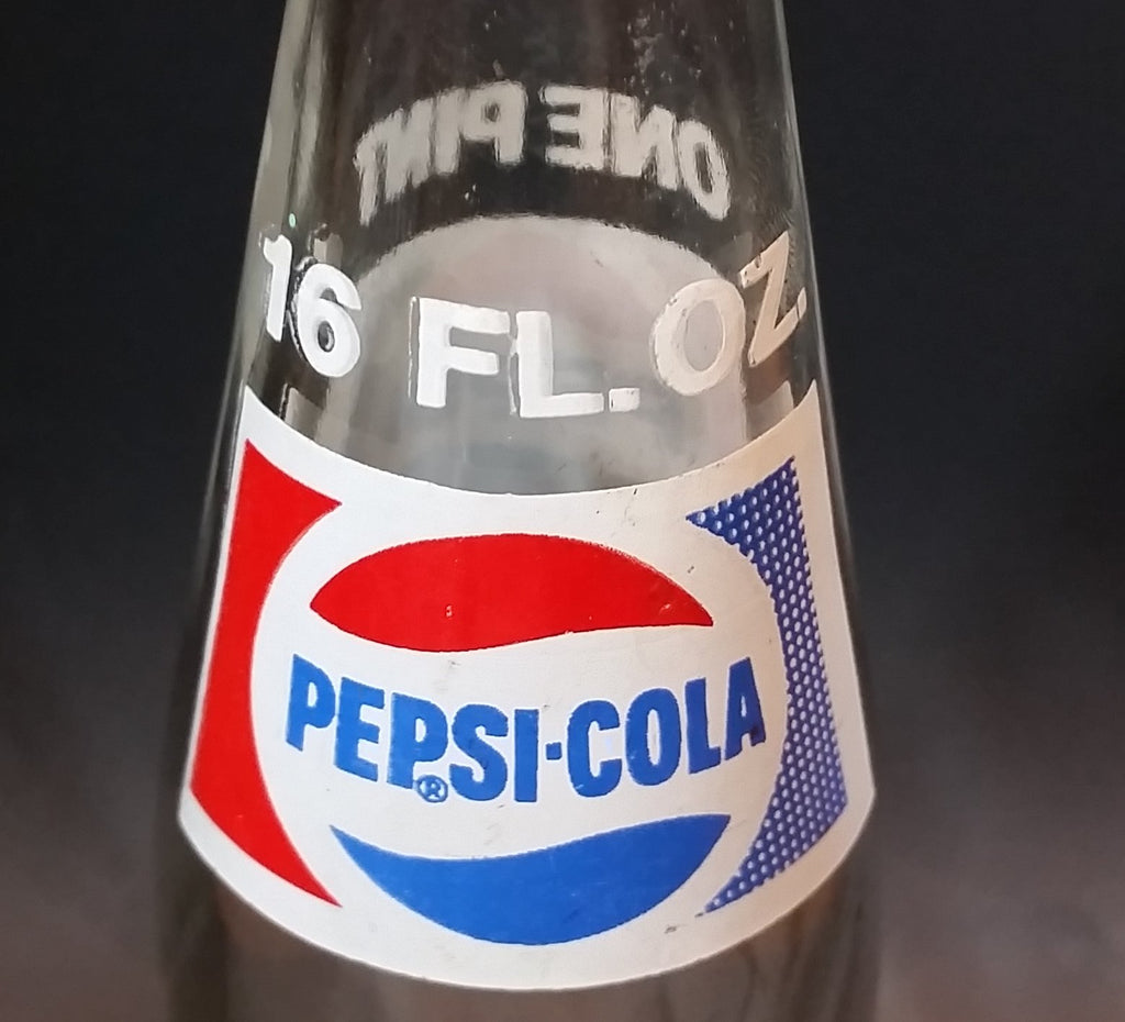 Vintage 1977 Pepsi-Cola Pepsi One Pint 16 Fl oz 473mL Clear Glass Mone ...