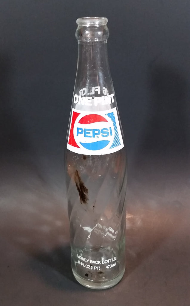 Vintage 1977 Pepsi-Cola Pepsi One Pint 16 Fl oz 473mL Clear Glass Mone ...