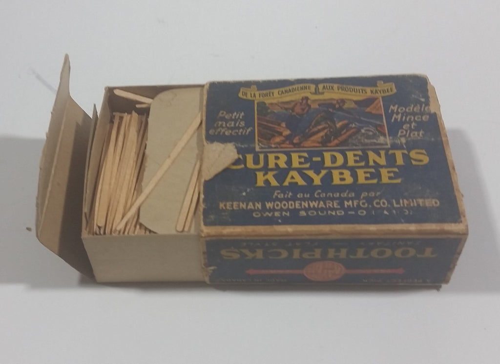Rare Vintage Kaybee unique flat-style toothpicks Box - Keenan Woodenwa ...