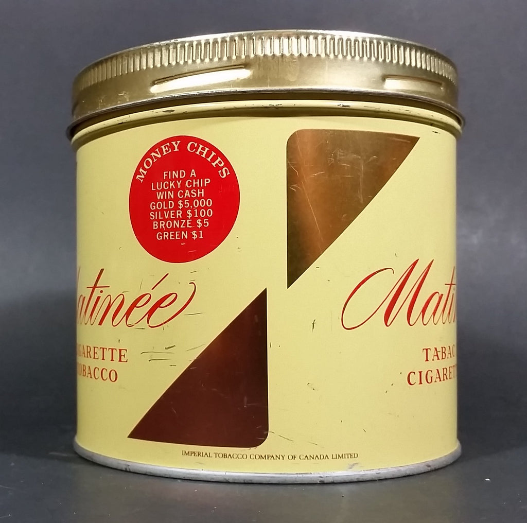 Vintage 1969 Matinee Cigarette Tobacco Tin Imperial Tobacco Money Chip ...