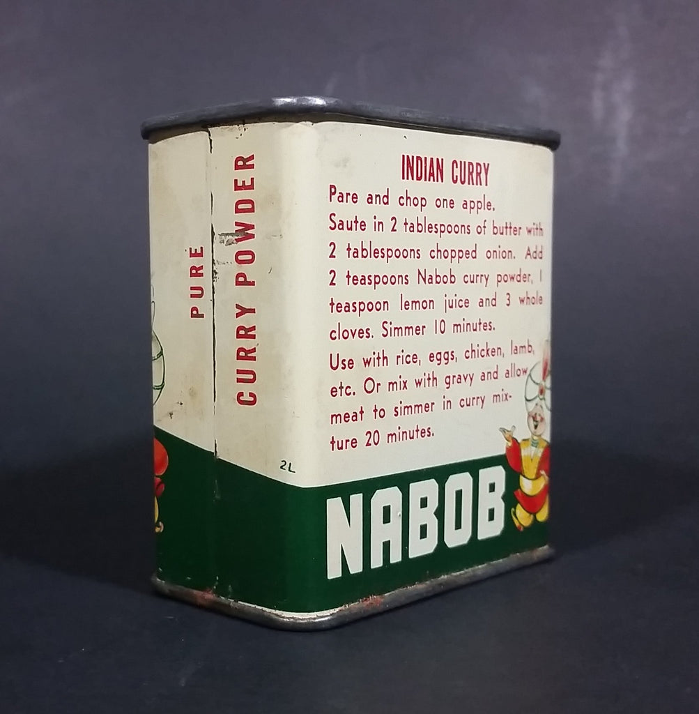 1950s Nabob Foods Vancouver Pure Curry Powder Spice Tin - Still has pr ...
