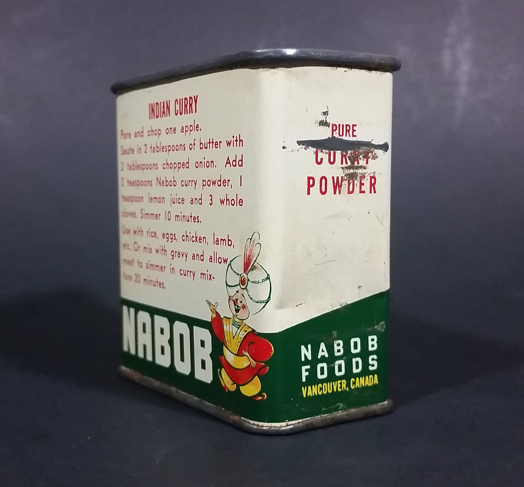 1950s Nabob Foods Vancouver Pure Curry Powder Spice Tin - Still has pr ...