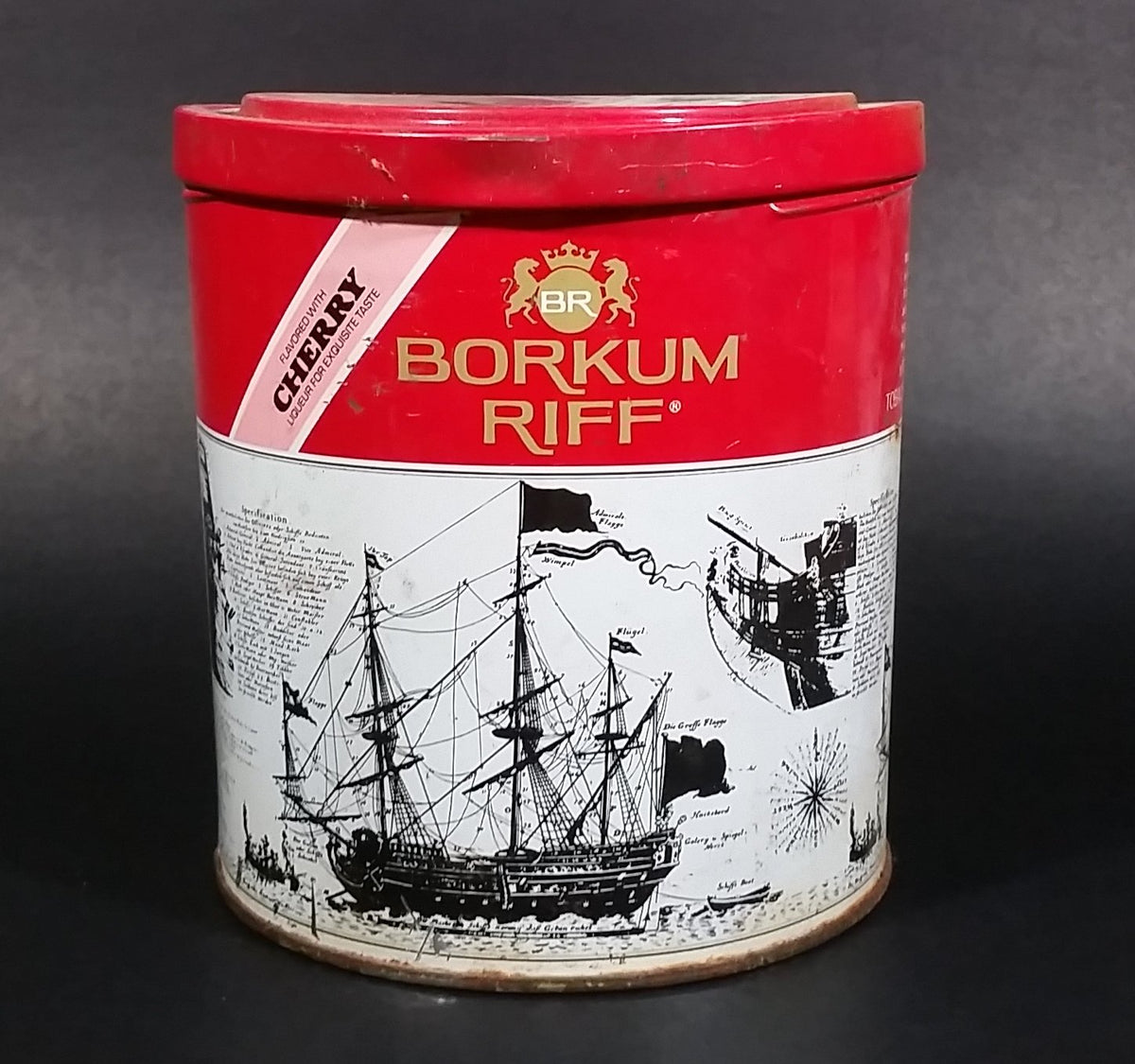 Vintage 1980s Borkum Riff Cherry Liqueur Flavor 12 oz Pipe Tobacco Tin ...