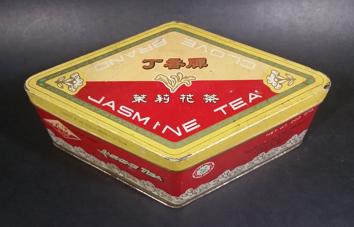 Vintage Clove Brand Jasmine Tea Tin China National Tea & Native Produc ...