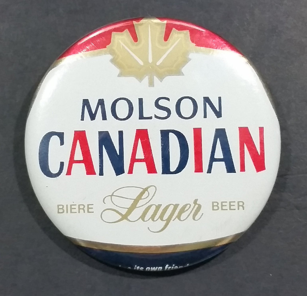 Molson Canadian Biere Lager Beer Round Collectible Red Blue White Gold ...