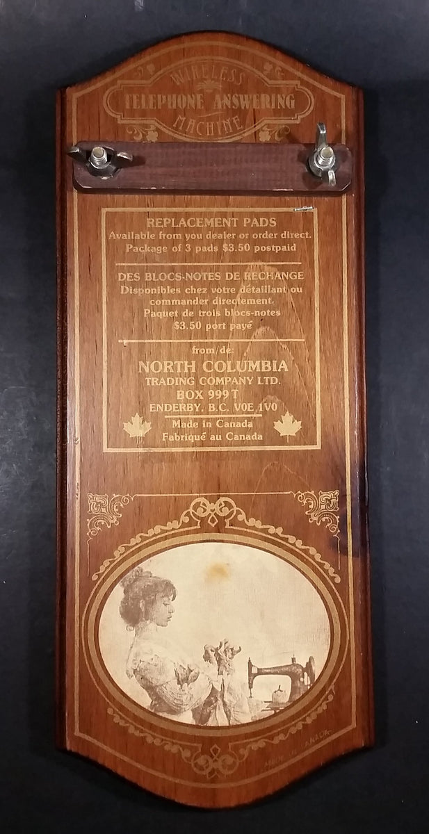 Vintage Wireless Telephone Answering Machine Paper Note Pads Wooden Pl ...