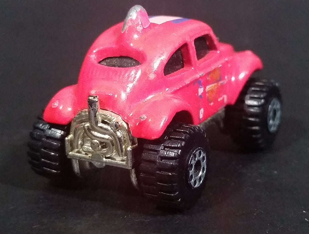 1988 Hot Wheels Color Racers VW Volkswagen Bug Pink Micro Tiny Die Cas ...
