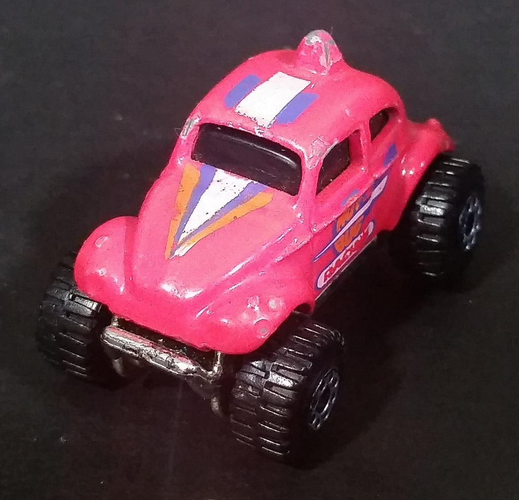 1988 Hot Wheels Color Racers VW Volkswagen Bug Pink Micro Tiny Die Cas ...