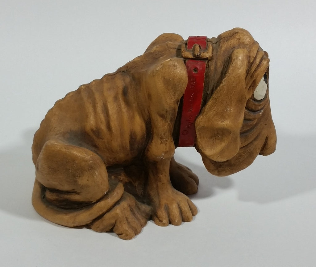 Very Rare Vintage 1983 Alpha Rez Co. Brown Hound Dog with Red Collar D ...
