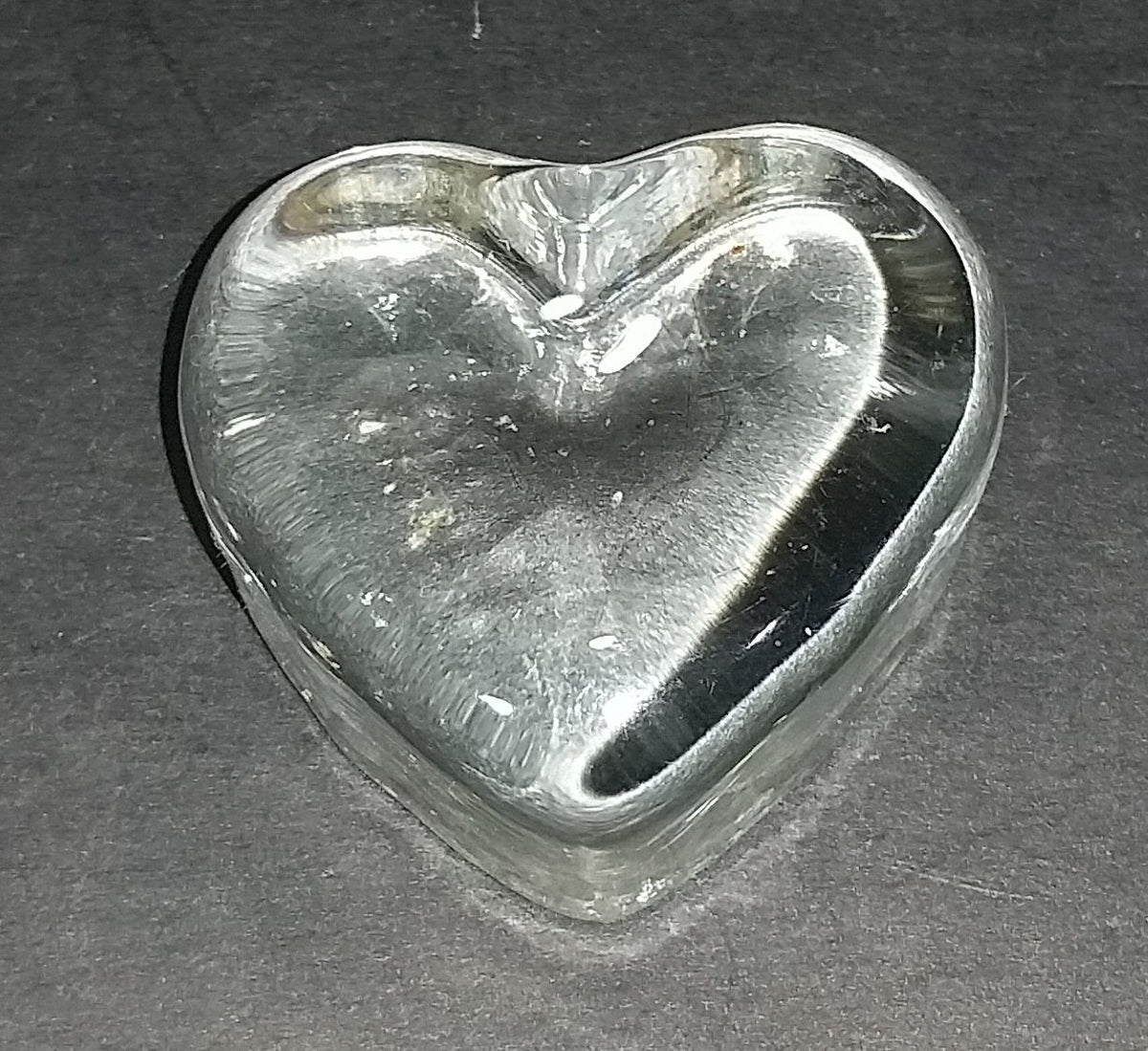 Small Clear Resin Heart Shaped Paper Weight – Treasure Valley Antiques ...
