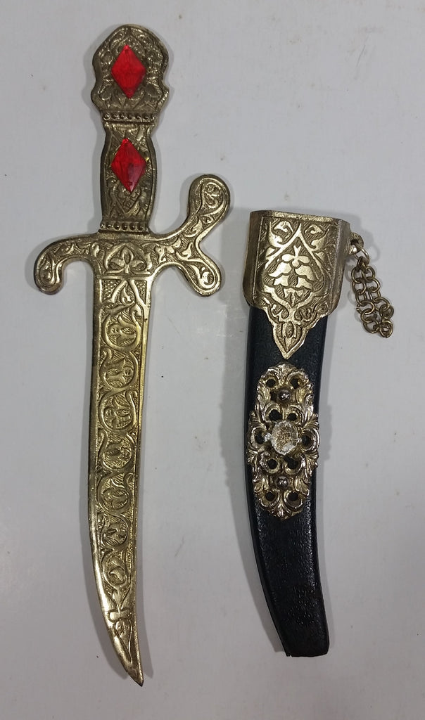 Metal Sikh Kirpan Style Engraved Sword Dagger Knife with Black Sheath ...