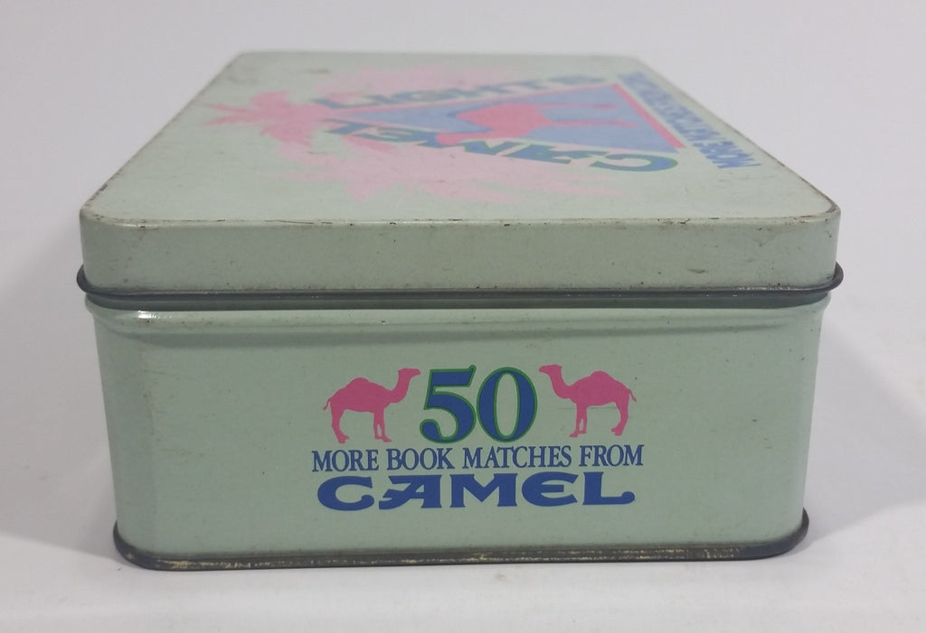 1992 Camel Lights Cigarettes Smokes Match Packs Hinged Tin Metal Conta ...