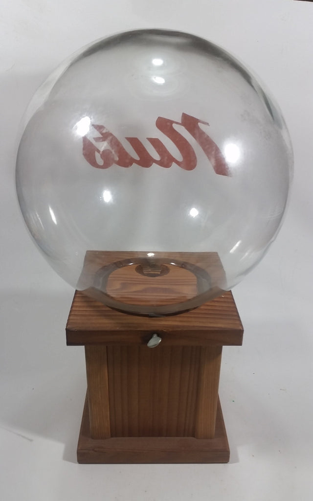 Vintage Glass Globe Wooden Based Peanut Nut Dispenser Bar Pub Lounge C ...