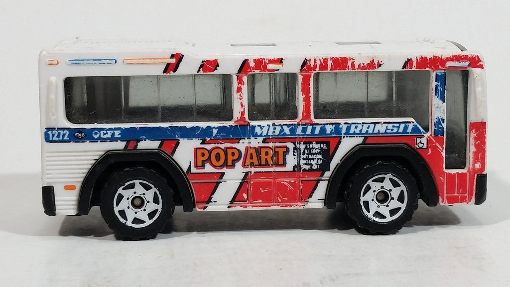 2015 Matchbox City Works City Bus White Plastic Die Cast Toy Car Vehic ...