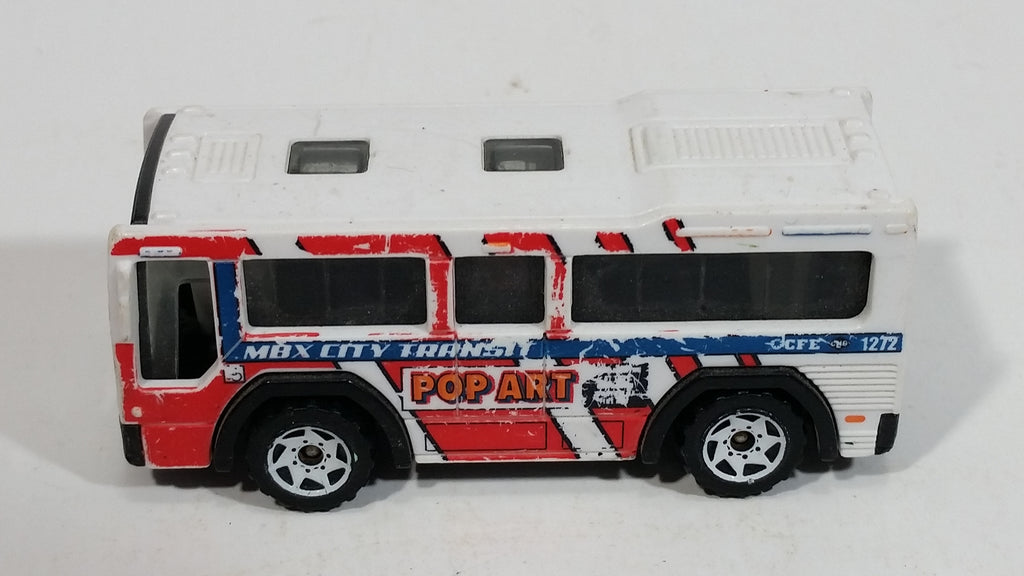 2015 Matchbox City Works City Bus White Plastic Die Cast Toy Car Vehic ...