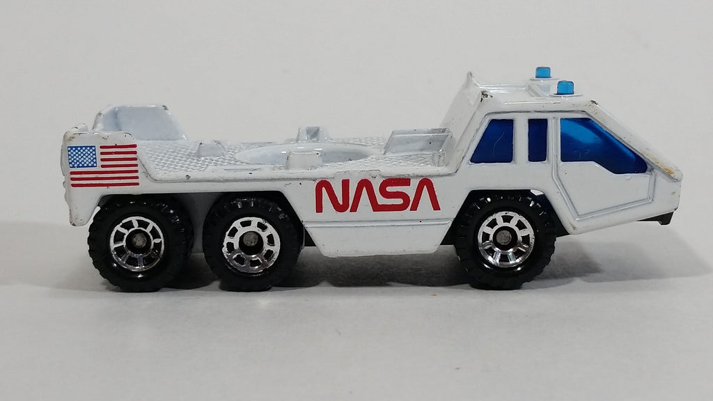 1985 Matchbox Nasa Rocket Shuttle Transporter Vehicle White Die Cast T ...