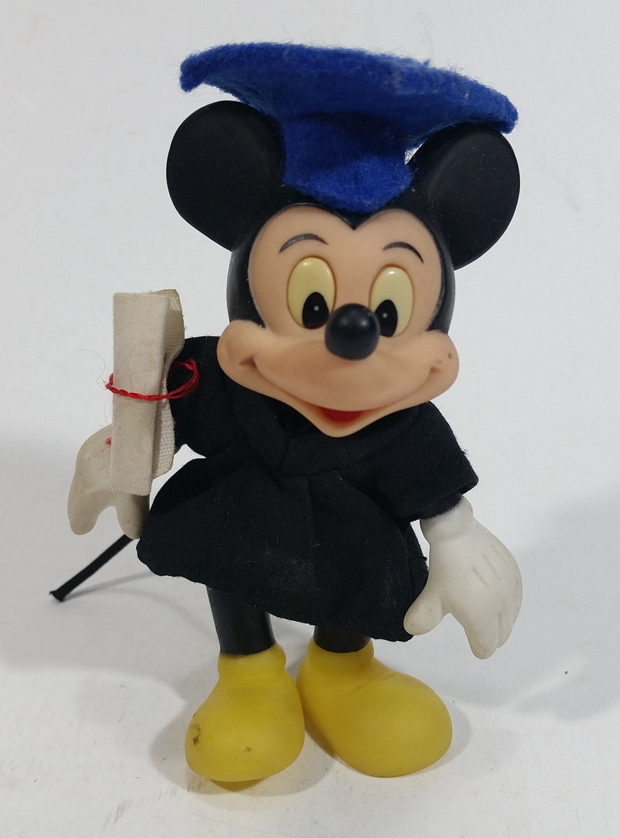 Vintage Mickey Mouse Graduation with Diploma and Cap 5" Tall Plastic R ...