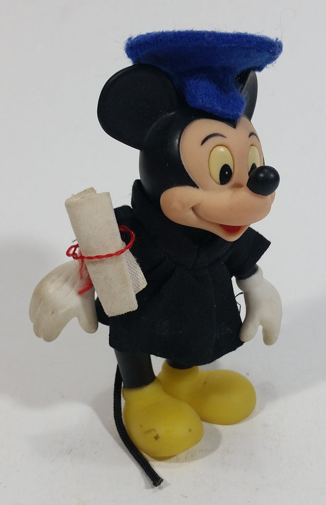 Vintage Mickey Mouse Graduation with Diploma and Cap 5" Tall Plastic R ...