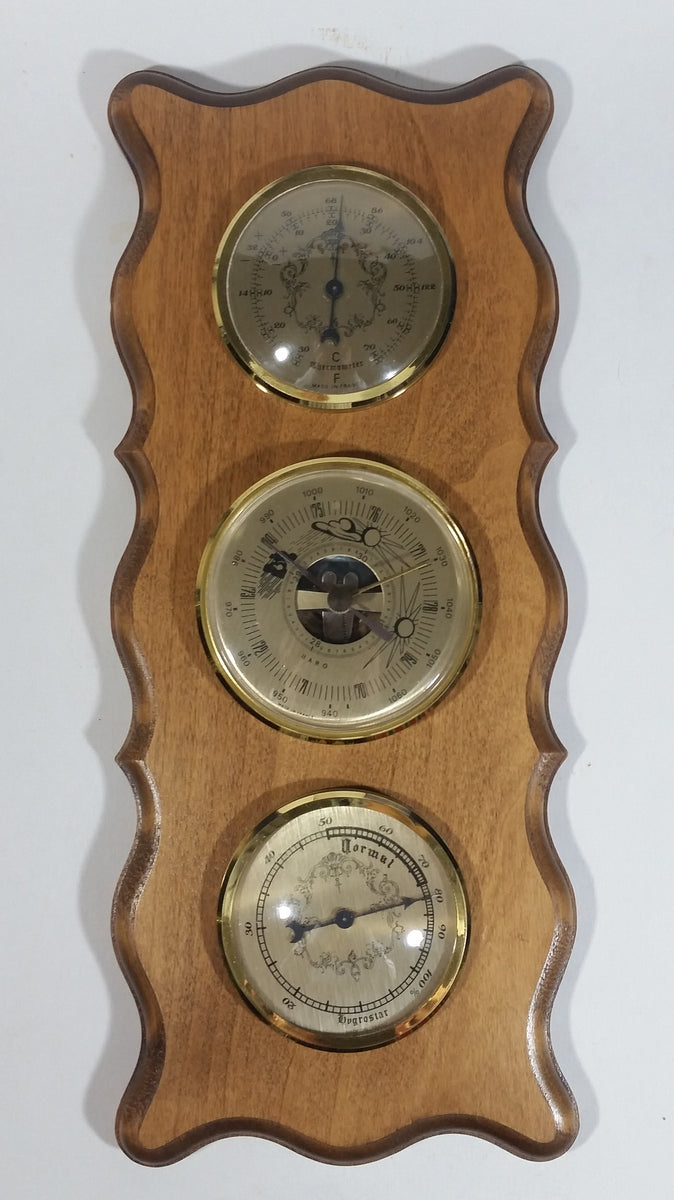 Vintage Baro / Hyrgro Star Wooden Barometer Humidity Thermometer Weath ...