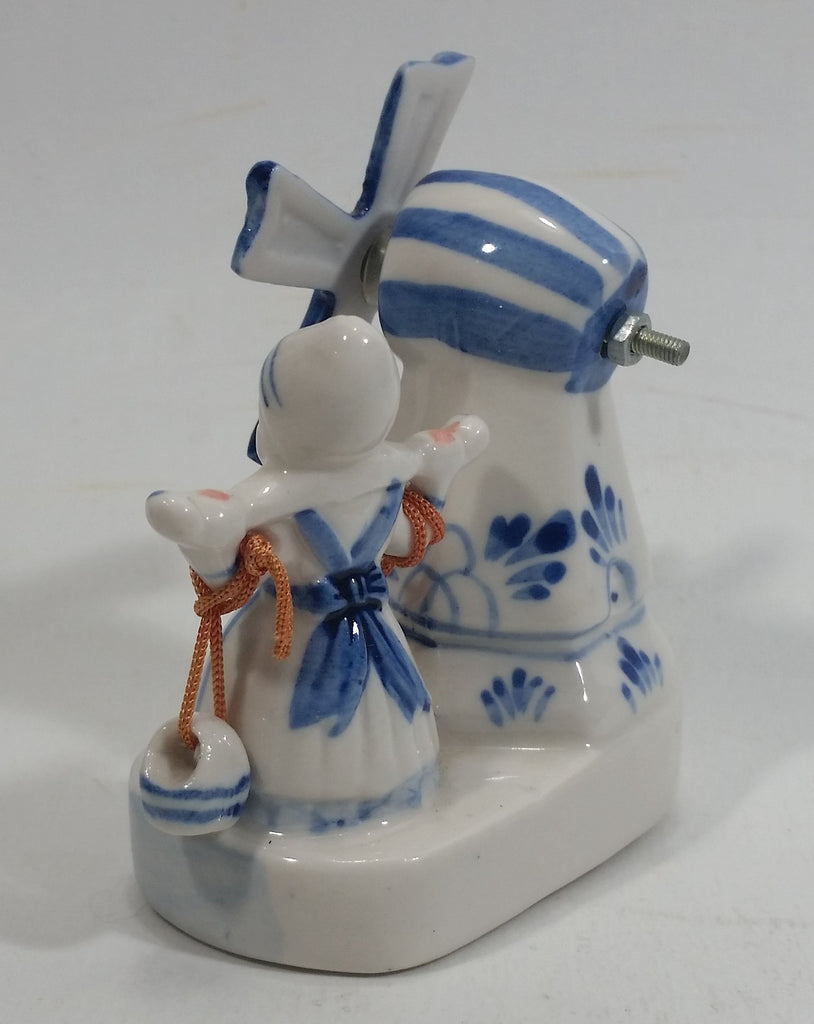 Vintage Beautiful Authentic Delft Deco Holland Rotating Windmill with ...