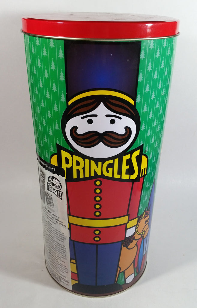 1999 Pringles Chips 14" Tall Nutcracker Christmas Theme Large Tin Cani ...