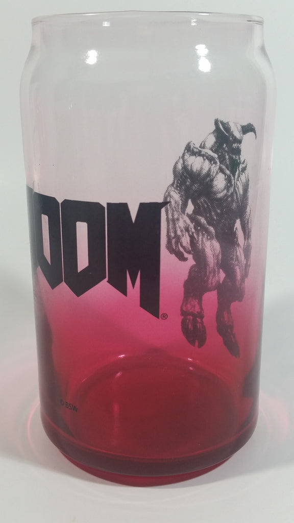 Doom Computer and Video Game Can Shaped Red and Clear 5 1/4" Tall Glas ...