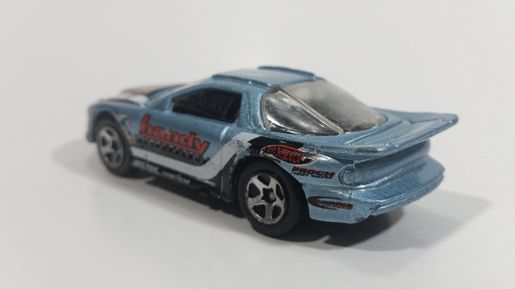 2002 Hot Wheels Pontiac IROC Firebird Silver Blue Die Cast Toy Race Ca ...