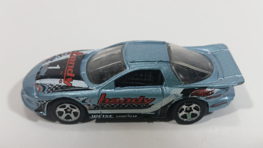2002 Hot Wheels Pontiac IROC Firebird Silver Blue Die Cast Toy Race Ca ...