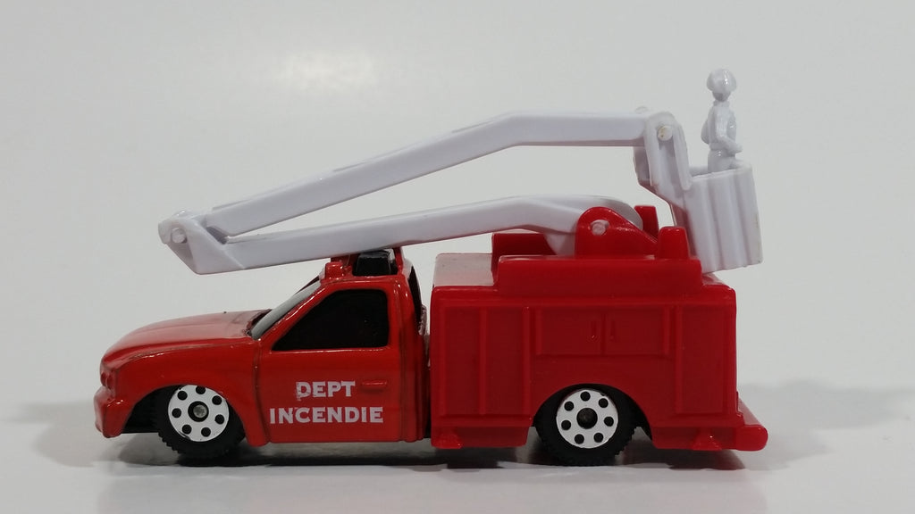 Maisto Fire Truck "Dept Incendie" Red Die Cast Toy Bucket Rescue Emerg ...