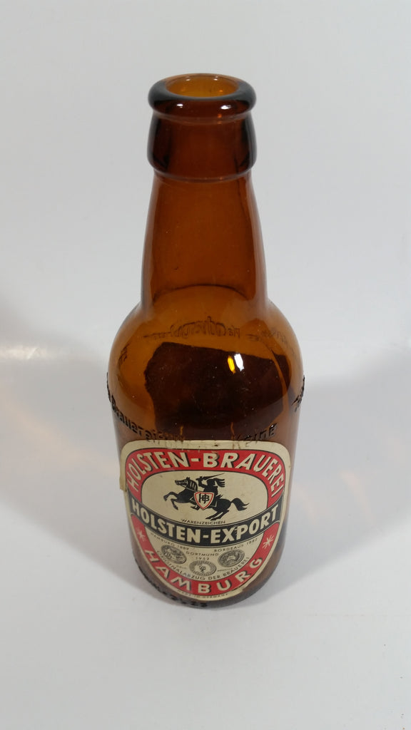 Vintage Holsten Export Bier Beer 7 3/8" Tall Amber Glass Beer Bottle w ...