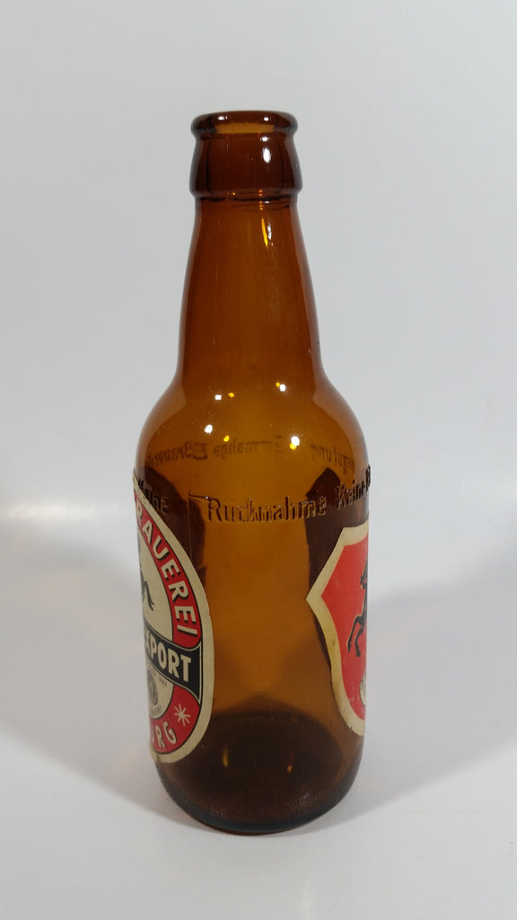 Vintage Holsten Export Bier Beer 7 3/8" Tall Amber Glass Beer Bottle w ...