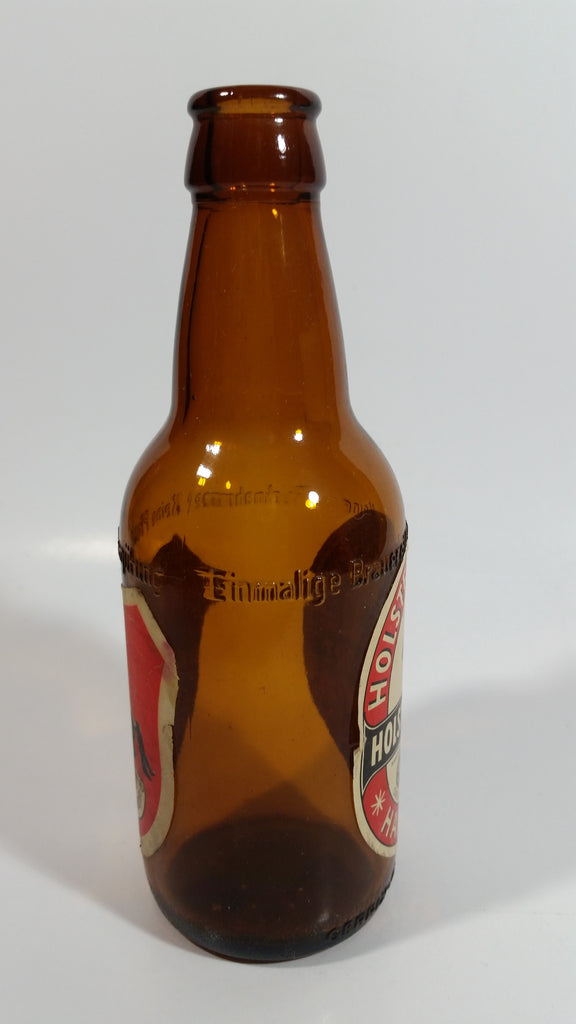Vintage Holsten Export Bier Beer 7 3/8" Tall Amber Glass Beer Bottle w ...