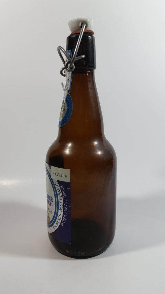 Vintage Kulmbacher Schweizerhof Brau Beer 500mL Brown Amber Metal Flip ...