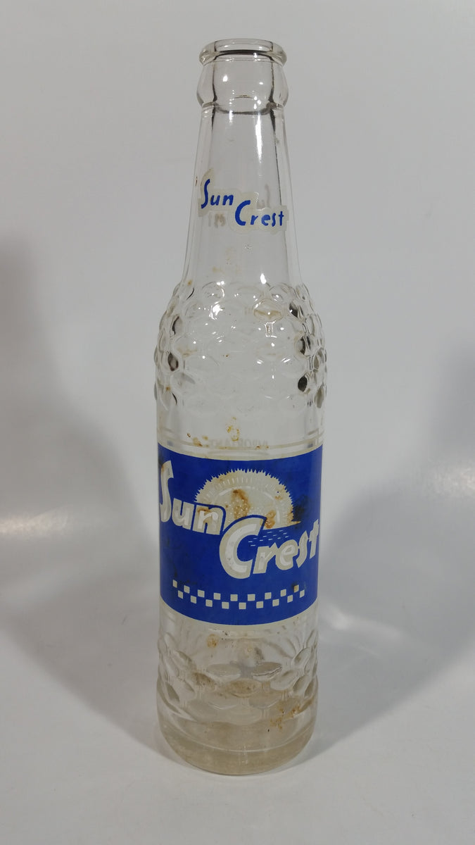 Vintage Sun Crest Soda Pop 10 Fl oz Clear Glass Beverage Bottle Wynola ...