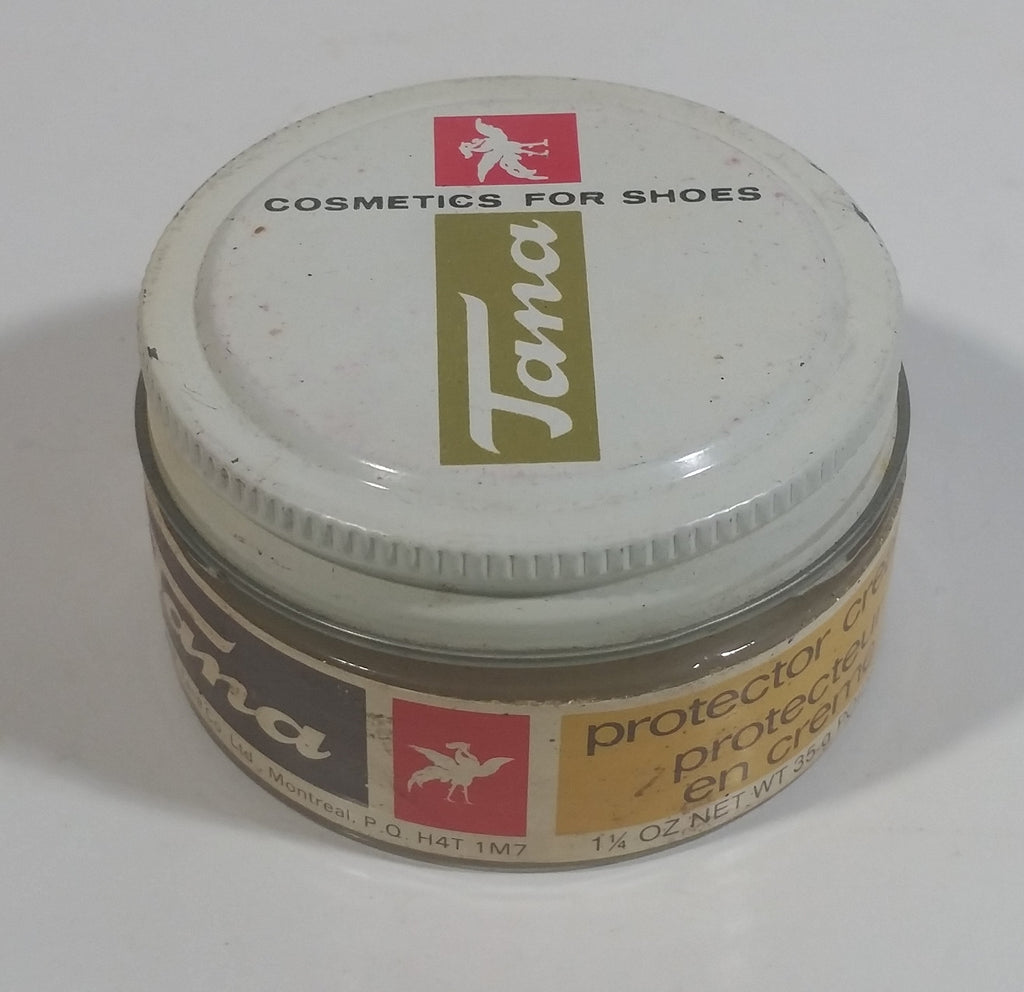 Vintage Tana Boot Shoe Polish Protector Cream 35g Round Glass Jar Meta ...