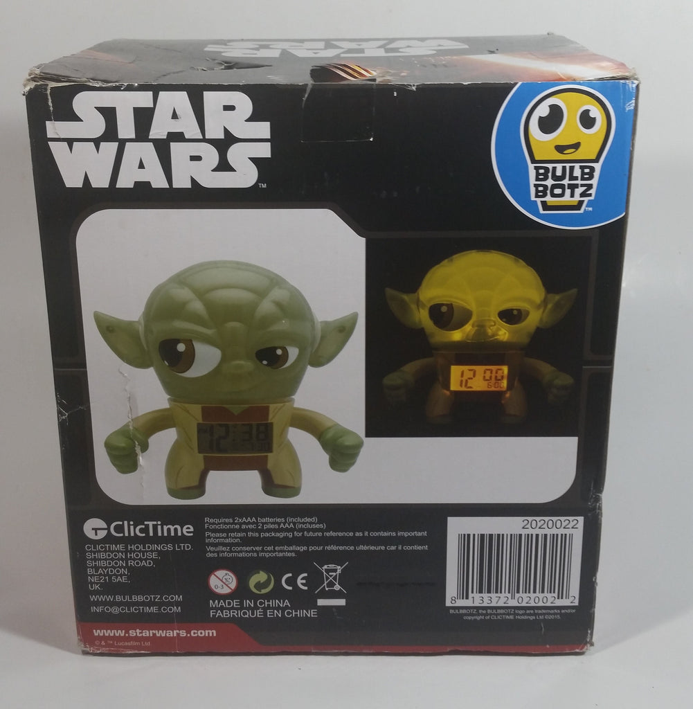 2015 Bulb Botz Star Wars 7 1/2" Tall Yoda Character Alarm Clock Still ...