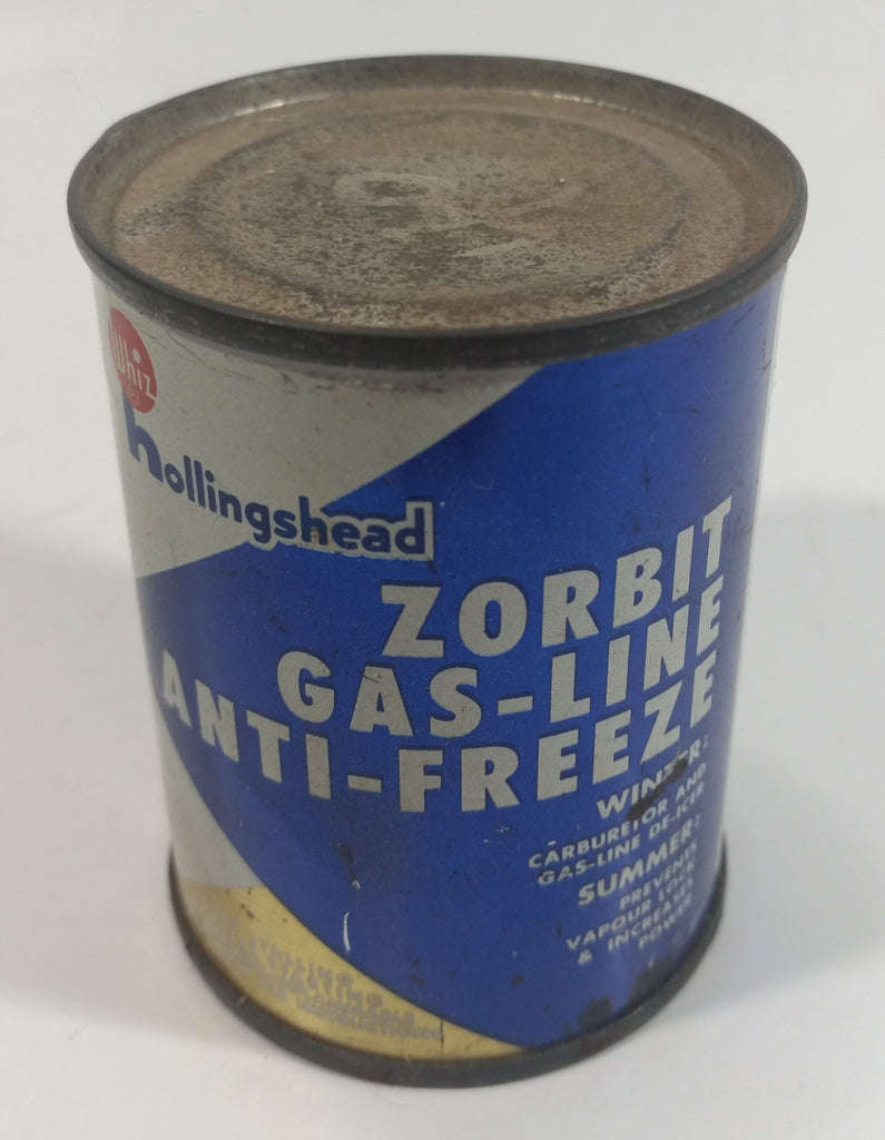 Vintage Whiz Hollingshead Zorbit Gas-Line Anti-Freeze 4 Fl oz. Tin Met ...