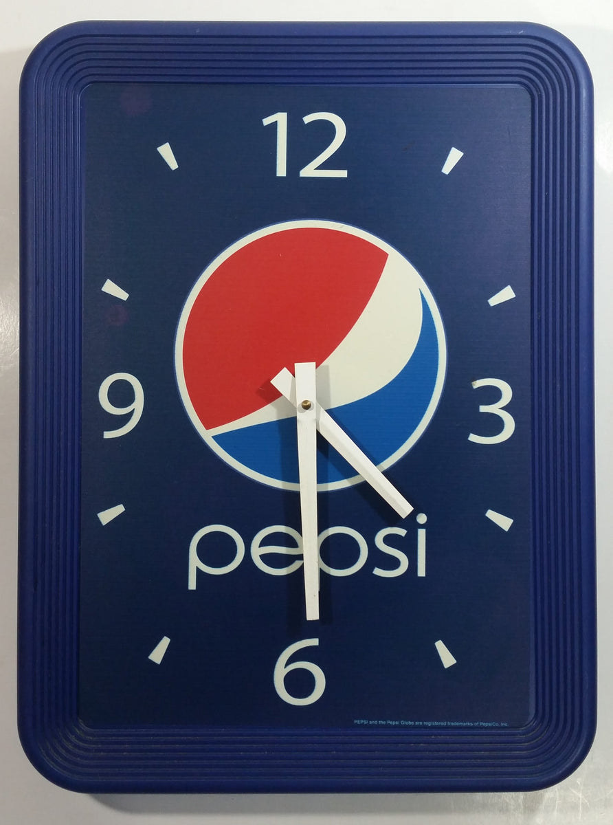 Pepsi Cola Soda Pop Blue Restaurant Clock 14" x 18 1/2" Soft Drink Bev ...