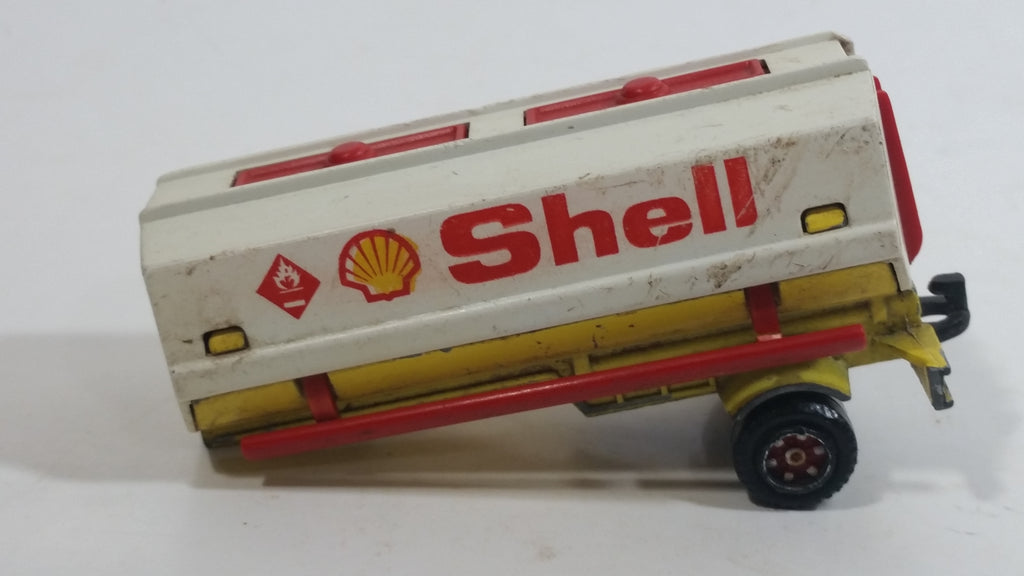 Vintage Majorette Shell Oil Fuel Tanker Trailer Yellow , Red White Die ...