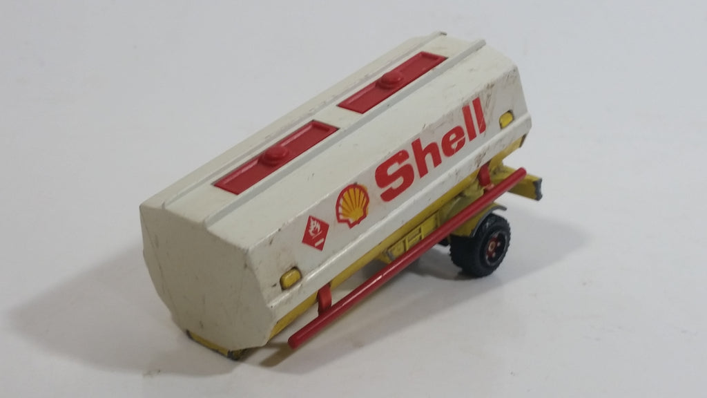 Vintage Majorette Shell Oil Fuel Tanker Trailer Yellow , Red White Die ...